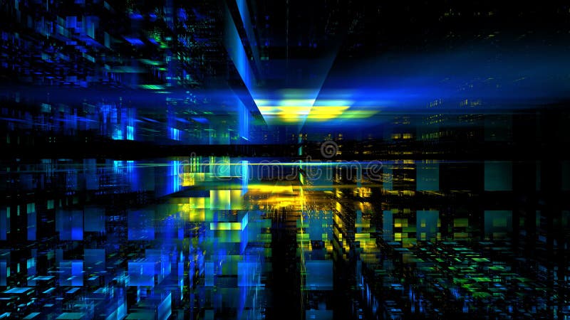 Dynamic Visual Composition Features Bright Blue and Yellow Hues ...