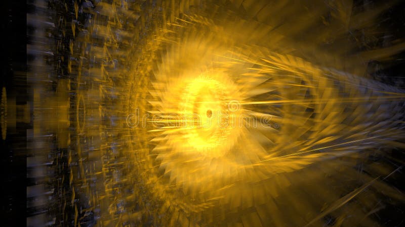 Dynamic Visual Composition Showcases Swirling Golden Patterns Radiating ...