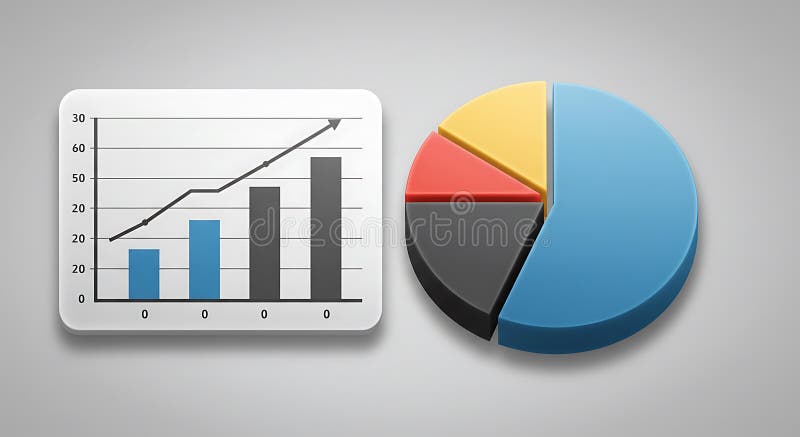 Growth Charts: 3D Bar and Pie Charts Illustrating Data Progression ...