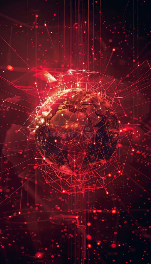 Dynamic Visual Design Showcasing a 3d Globe with Glowing Connections ...
