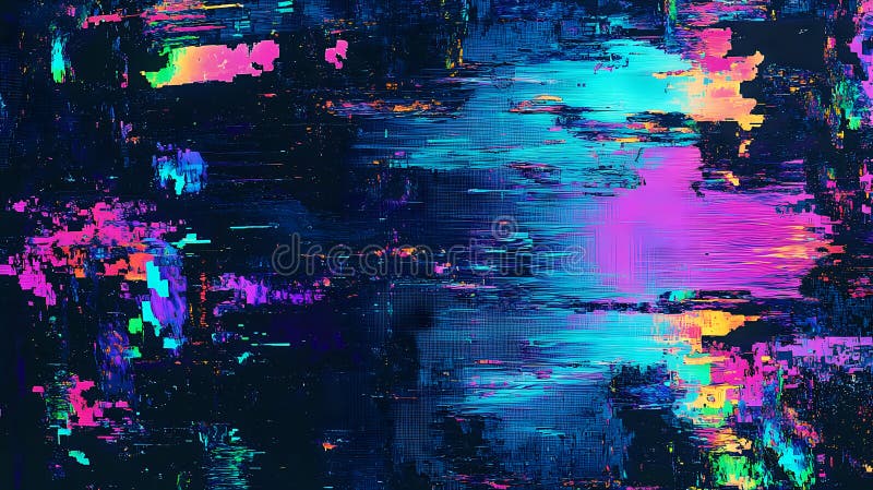 Dynamic Visual Distortion Representing Digital Glitch Art in Vibrant ...