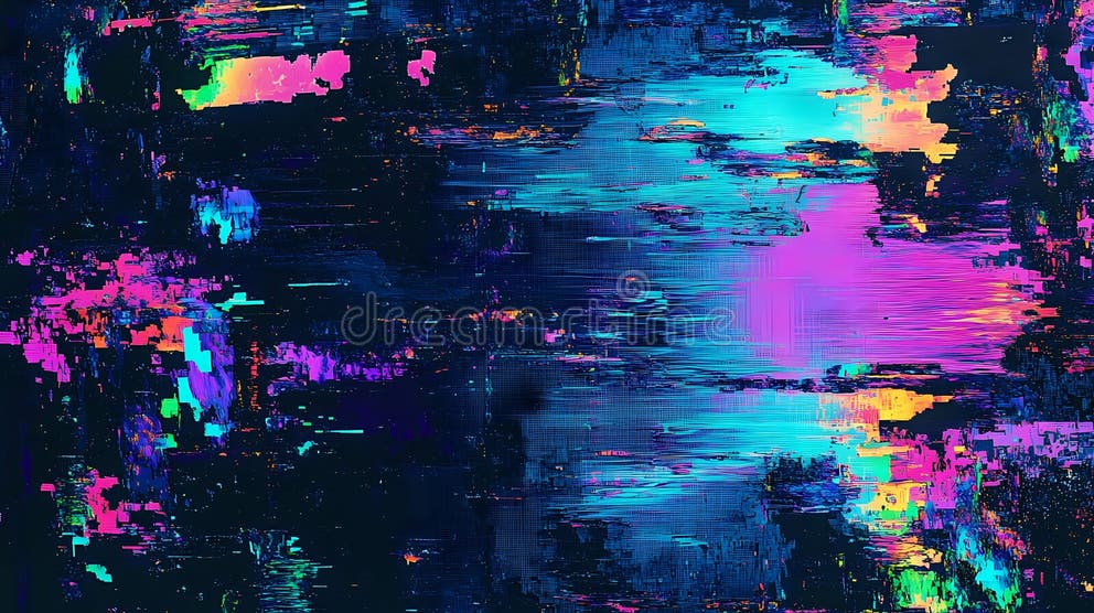 Dynamic Visual Distortion Representing Digital Glitch Art in Vibrant ...