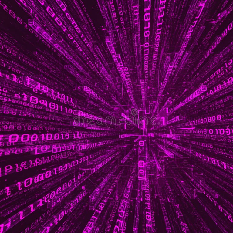 A Dynamic Visual Featuring An Array Of Binary Code And Alphanumeric Sequences Stock Illustration