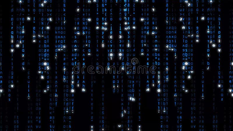Floating Blue Digital Code Stream Stock Footage - Video of code, flow ...