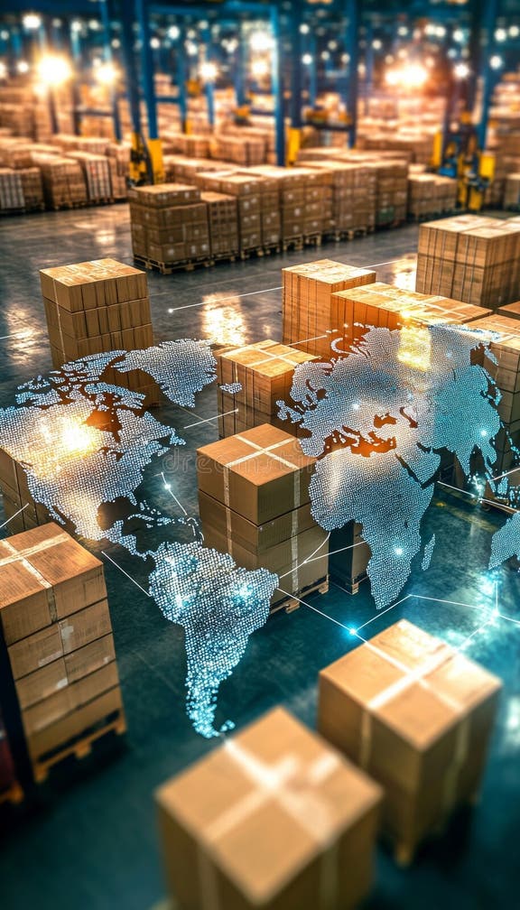 Dynamic Visual of Global Logistics Network with World Map and Organized ...