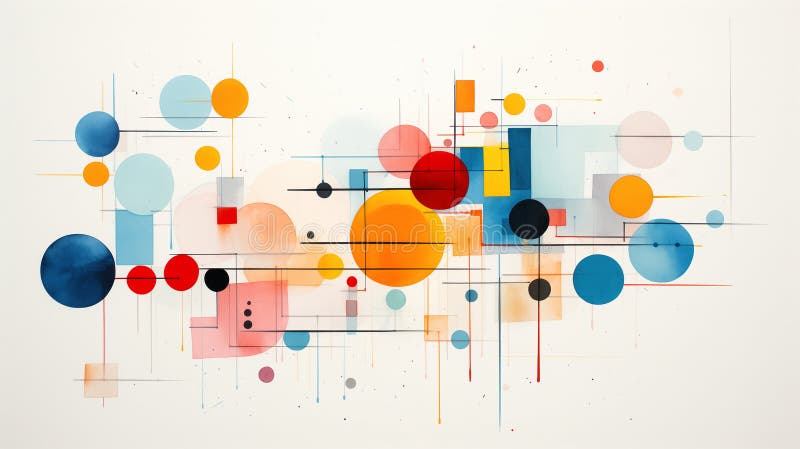 A Dynamic Visual Harmony is Captured in a Watercolor Painting Featuring ...