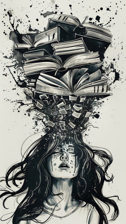 Dynamic Visual Metaphor of Learning and Knowledge, Depicting a Woman ...