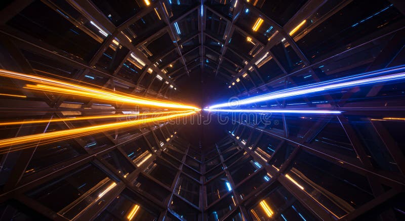 Fluid Lights in the Spatial Structure Stock Illustration - Illustration ...