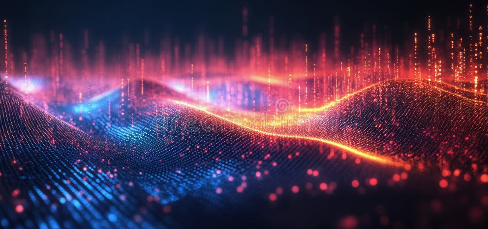 Dynamic Visual Representation of Digital Sound Waves in Vibrant Colors ...