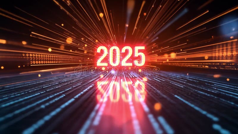 Dynamic Visual Representation of the Year 2025 Filled with Vibrant ...