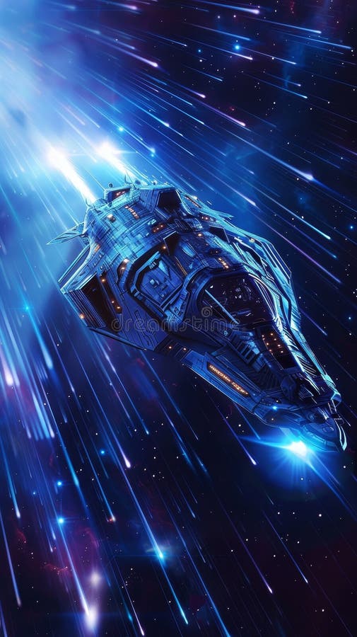 Dynamic Visual of a Star Cruiser Engaging Its Engines, Creating a ...