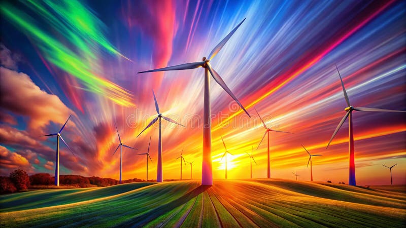 Dynamic Visualisation of Renewable Energy Abstract Wind Farm Art ...