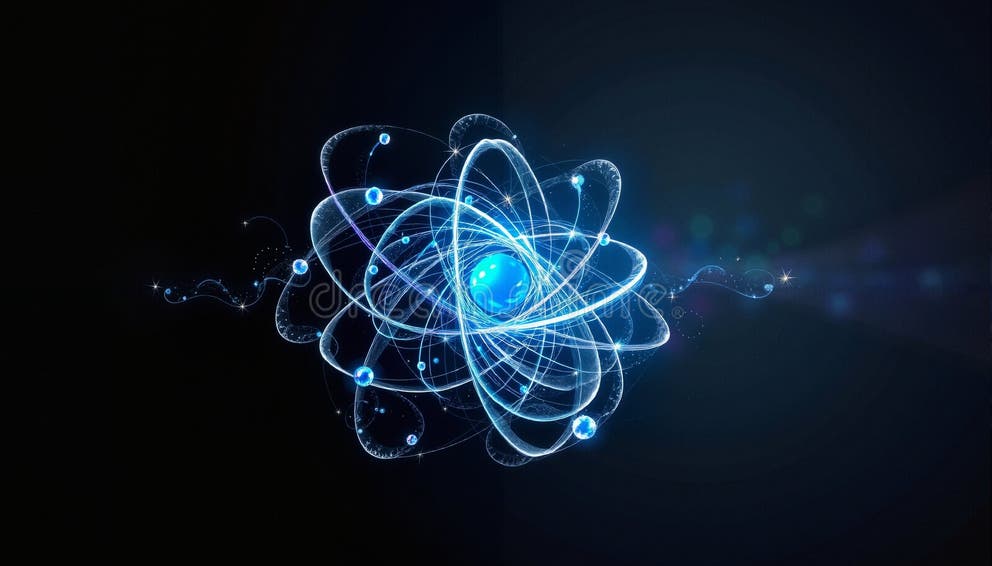 Dynamic Visualization of Atom Structure Stock Photo - Image of movement ...