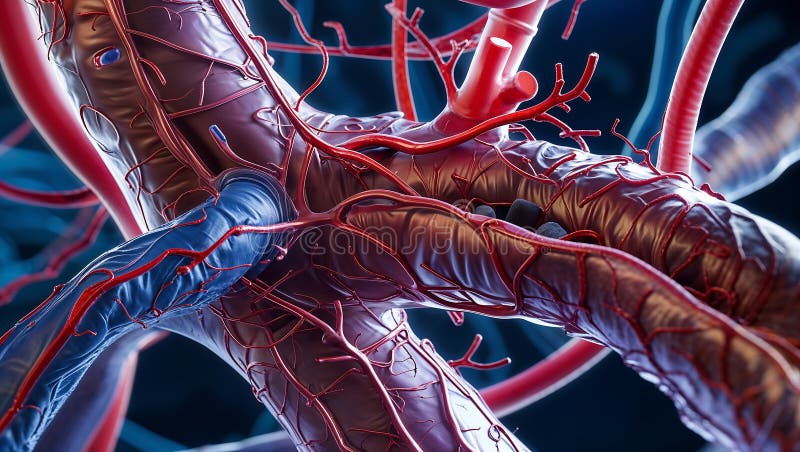 Dynamic Visualization of Blood Flow in Human Vascular System Stock ...