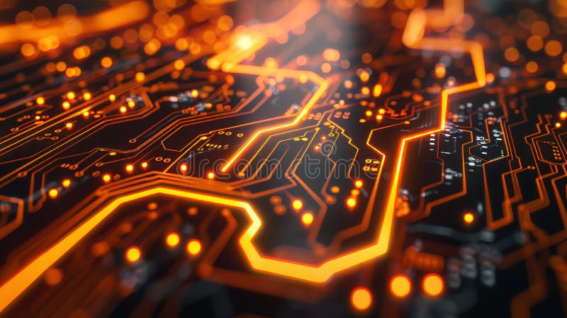 Dynamic Visualization of Data Flow on a Circuit Board with Glowing ...