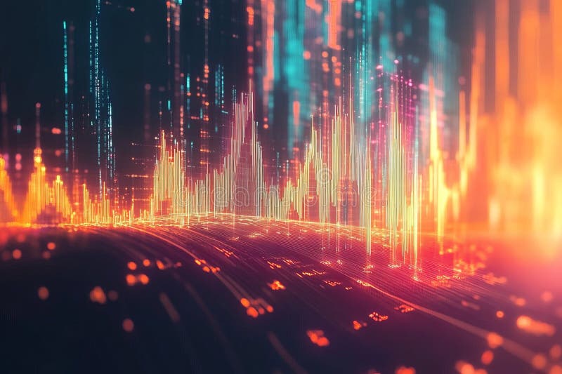 Dynamic Visualization of Data Networks and Digital Analysis in a Futuristic Design Stock ...