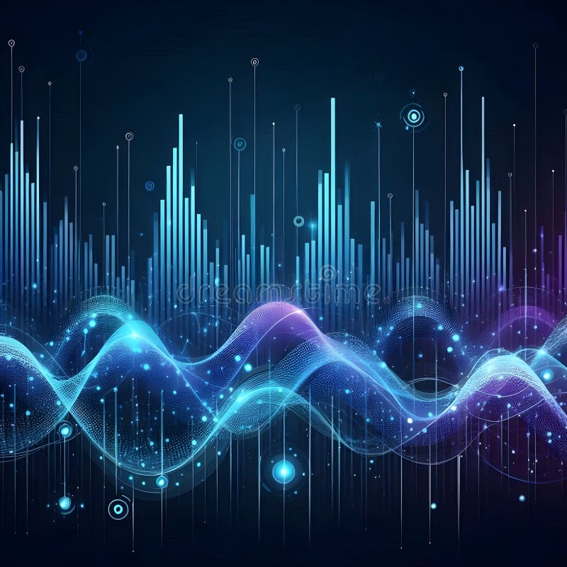 Digital Waveform Symphony stock illustration. Illustration of purple ...