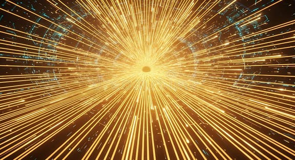 A Dynamic Visualization Depicting a Burst of Golden Light Rays ...