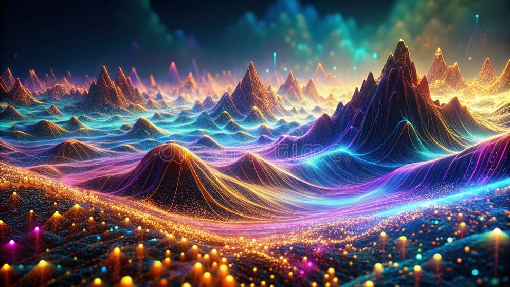 Dynamic Visualization of Digital Data Flow a Futuristic Landscape of Binary Code and Light ...