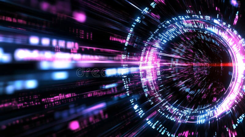 Dynamic Visualization of Digital Data Stream with Vibrant Colors in 4K ...