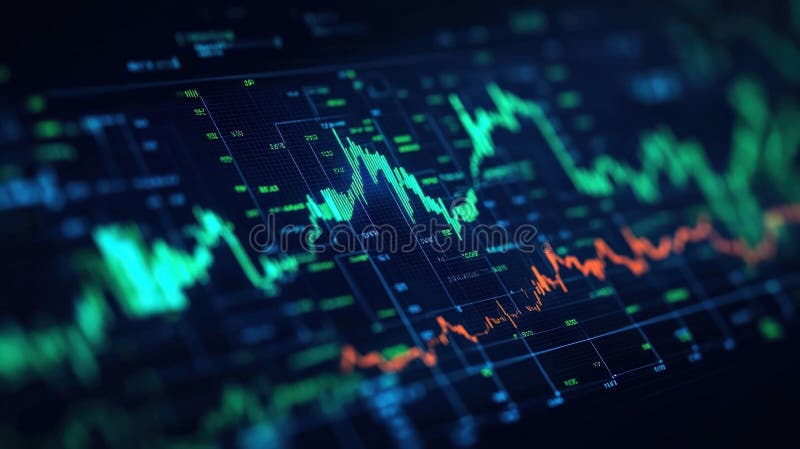 Financial Market Data Visualization Stock Illustration - Illustration ...