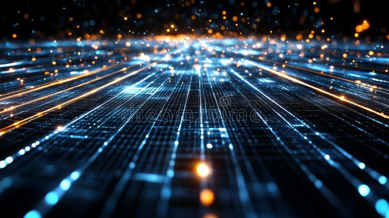 Dynamic Visualization of Luminous Data Patterns Flowing in a Futuristic ...