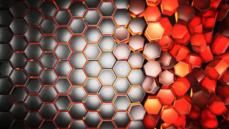 Thermal Energy Flow Pattern with Hexagonal Grid - Heat Distribution ...