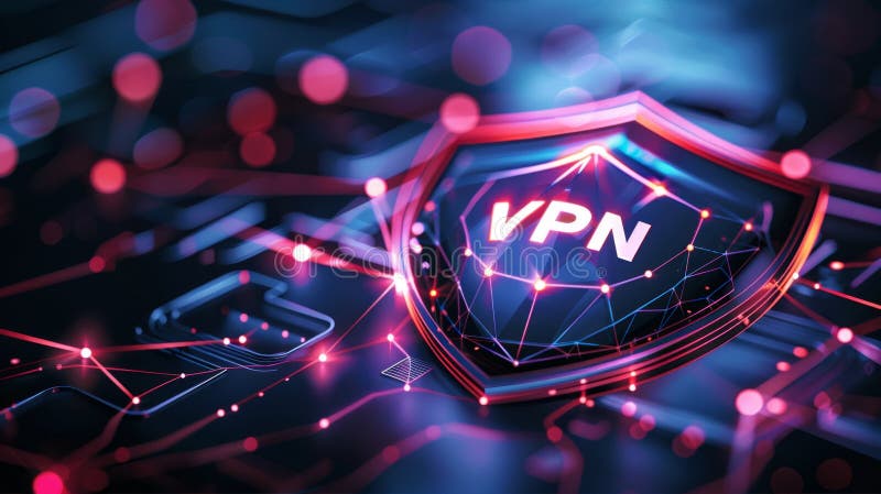 Dynamic Visualization of VPN Technology Showcasing Online Security with ...