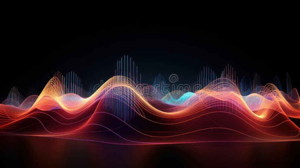 Dynamic Visualizer Representing Music Visualization with Pulsating Lights Stock Illustration ...