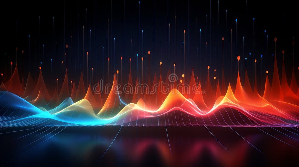Dynamic Visualizer Representing Music Visualization with Pulsating Lights Stock Illustration ...