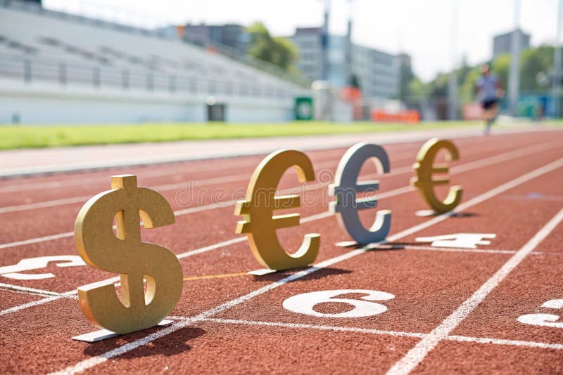Currencies Symbols on Running Trace Start. Money Concept Stock ...