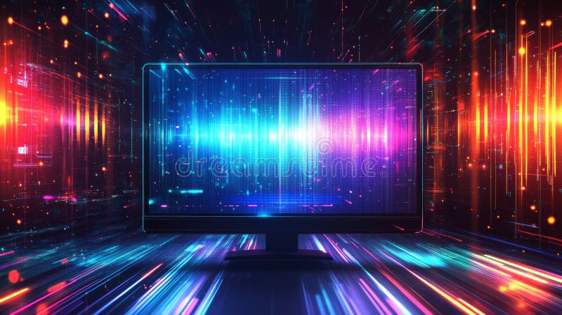 Vibrant Glitch Noise Loop Colorful LCD Screen Background for Digital ...