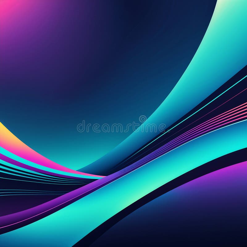 Dynamic Vivid Waveforms on Dark Background Stock Illustration ...