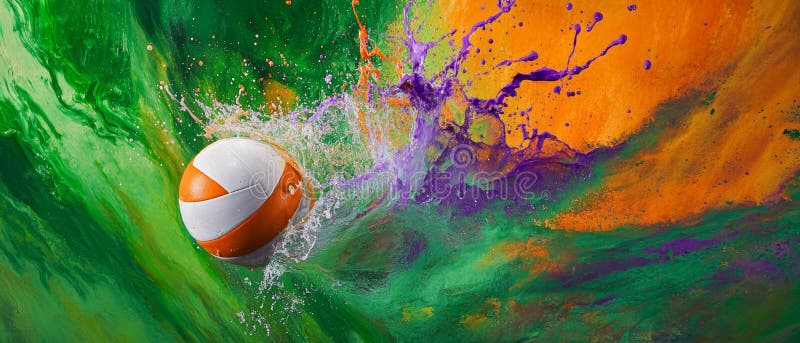 Dynamic Volleyball Art Abstract Paint Explosion Background Stock ...