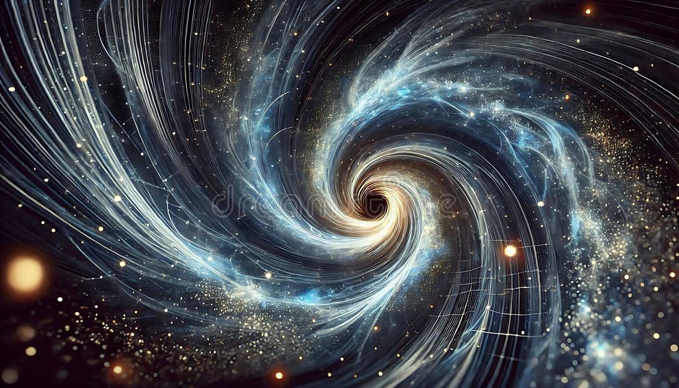 Dynamic Vortex of Glowing Stardust in Cosmic Blue and Silver Tones ...