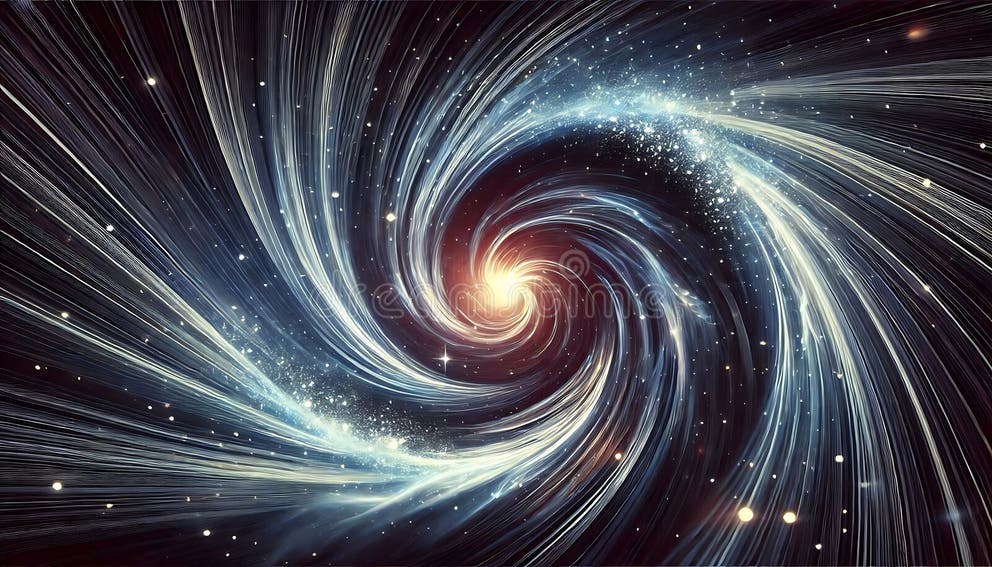Dynamic Vortex of Glowing Stardust in Cosmic Blue and Silver Tones ...