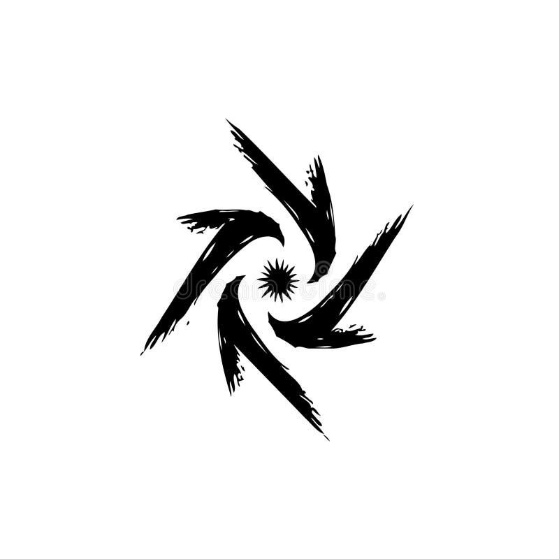 Dynamic Vortex of Stylized Arrows Converging Towards a Central Starlike ...