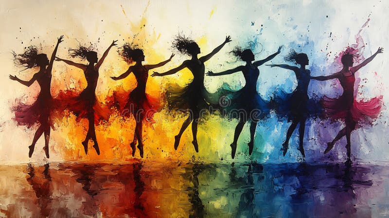 Dynamic Wall Art Design Dance Stock Illustration - Illustration of ...