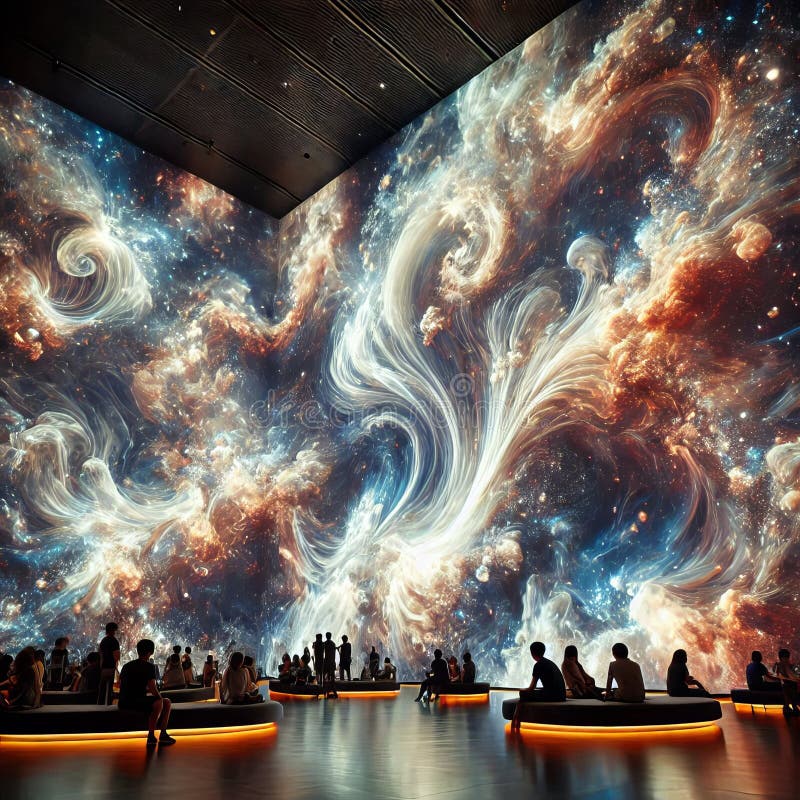 A Dynamic Wall Installation that Projects Swirling Nebula Like P Stock ...