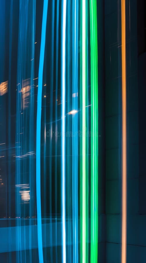 Dynamic Wallpaper with Light Trails in Vertical Loops of Blue, Green ...