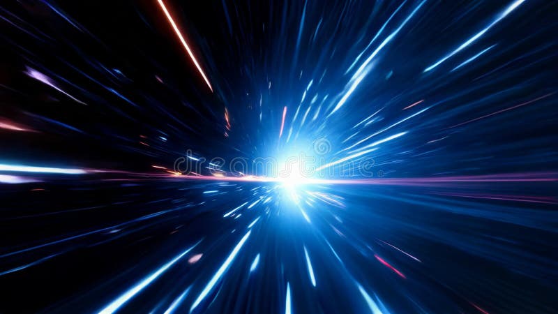 A Dynamic Warp Speed Effect Featuring Streaks of Light in Blue and ...