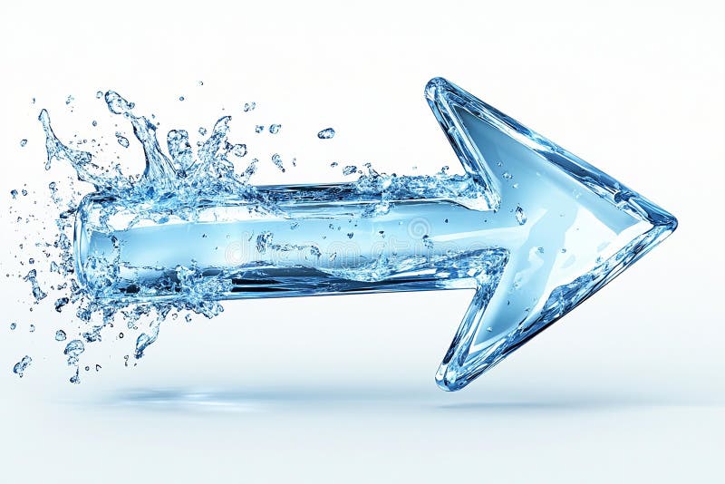 A Dynamic Water Arrow Symbolizing Direction, Fluidity, and Refreshment ...