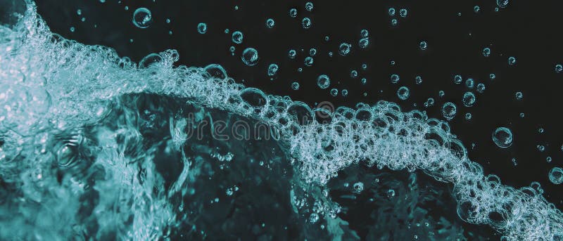 Dynamic Water Bubbles Popping and Vanishing Against a Black Background ...