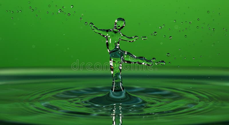 Dynamic Water Drop Sculpture: Dancing Figure Captured in Mid-air ...