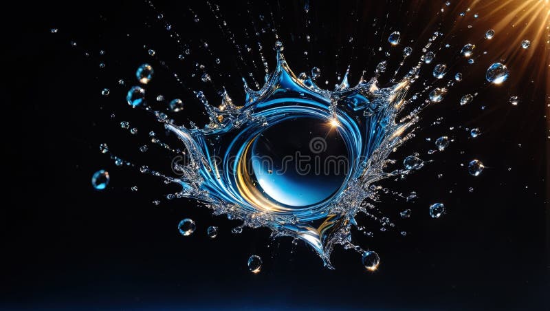 Dynamic Water Drop Splash Effect Stock Illustration - Illustration of ...