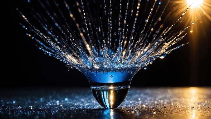 Dynamic Water Drop Splash Effect Stock Illustration - Illustration of ...