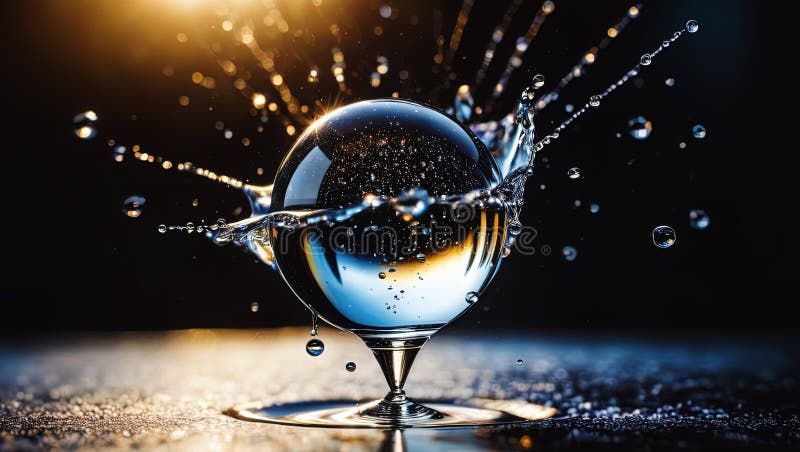 Dynamic Water Drop Splash Effect Stock Illustration - Illustration of ...