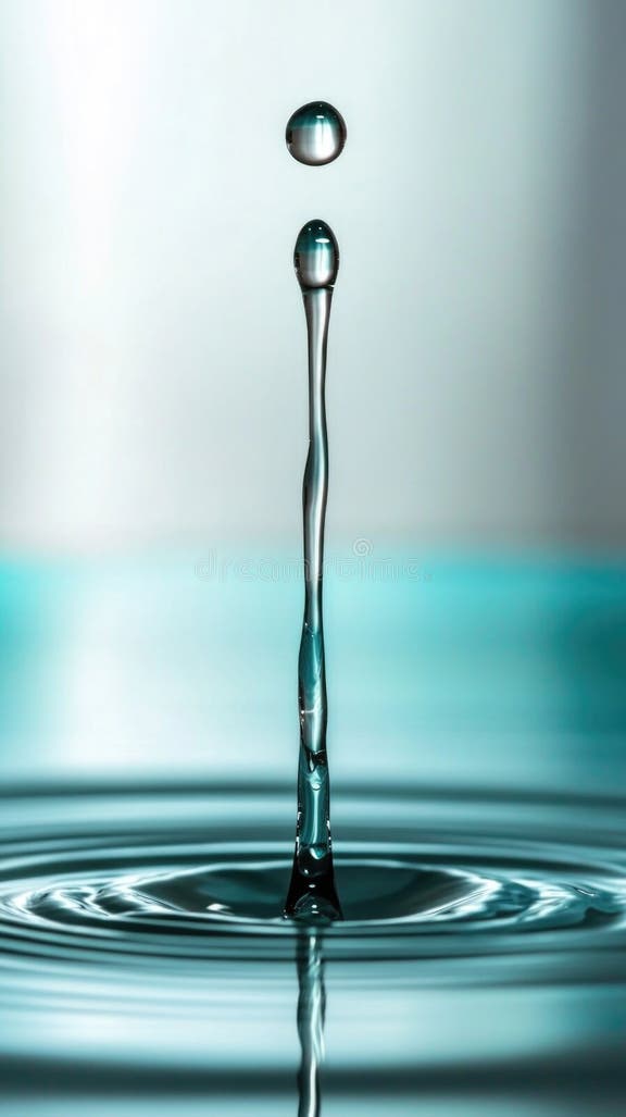 Dynamic Water Droplet Splash Captured Mid-flight on Blue Background ...