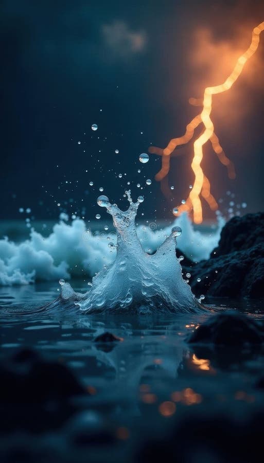 Dynamic Water Droplets, Intense Storm, Blurred Abstract, Gloomy, Fast ...