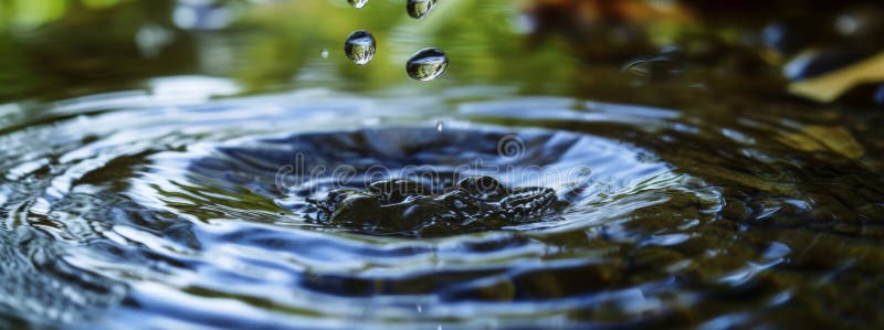 Dynamic Water Droplets on Surface - Nature in Motion Stock Photo ...